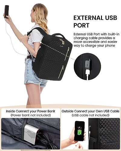 LOVEVOOK Carry On Backpack, 50L Airline Approved Travel Backpack for Women as Personal Item, Expandable 18 inch Laptop Backpack, Large Casual Daypack Waterproof Luggage Suitcase with Toiletry Bag