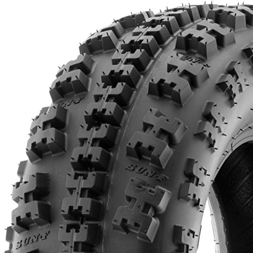 Set of 4 SunF 21x7-10 Front & 20x11-8 Rear ATV UTV Knobby Sport Tires,6 PR Tubeless A027