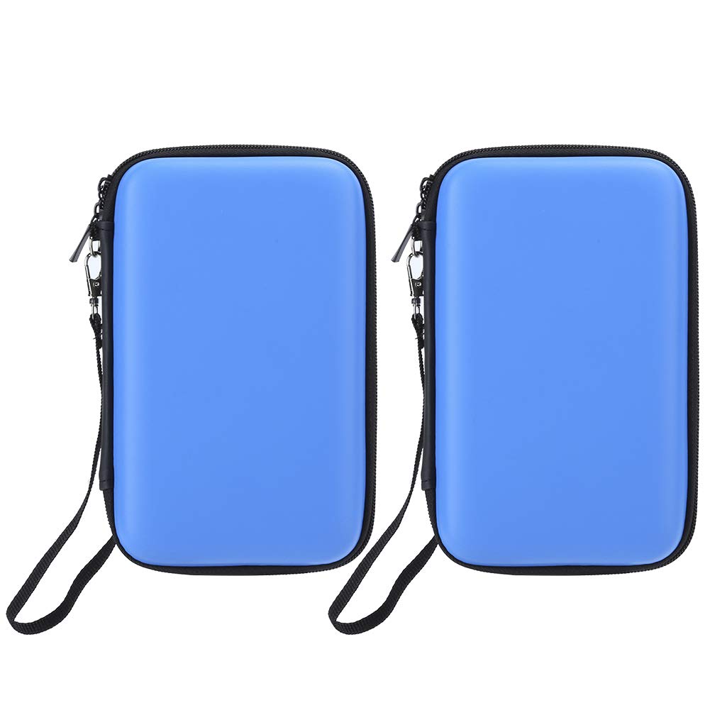 Convenient to Carry Game Accessory Used to Store Hard Game Console Bag Double‑Layer Nylon Compartment Elastic Glue Frame for Home Office 3Ds 3Ds XL(Blue)