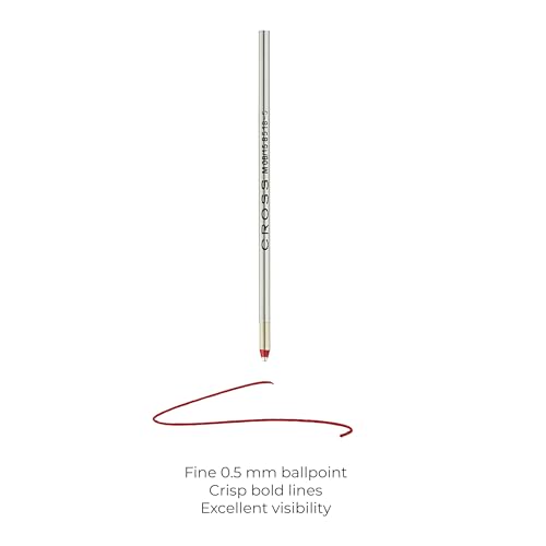 Cross Mini Ballpoint Pen Refill - Red Medium - Dual Pack, Medium Red (8518-5)
