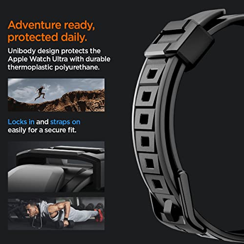 Spigen Rugged Armor Pro Designed for Apple Watch Ultra2/Apple Watch Ultra Case with Band 49mm - Black