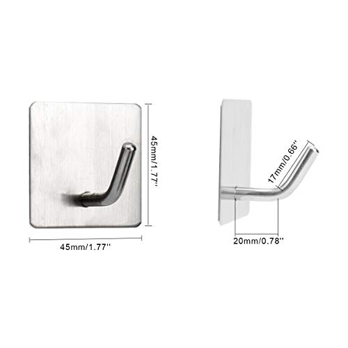Robe Towel Hooks, SUS 304 Stainless Steel Bathroom Kitchen Hooks, Utility Heavy Duty Wall Hooks Office Hooks, Strong Adhesive Shower Hook, Coat Key Hook Waterproof 5 Pack by APTGAGA