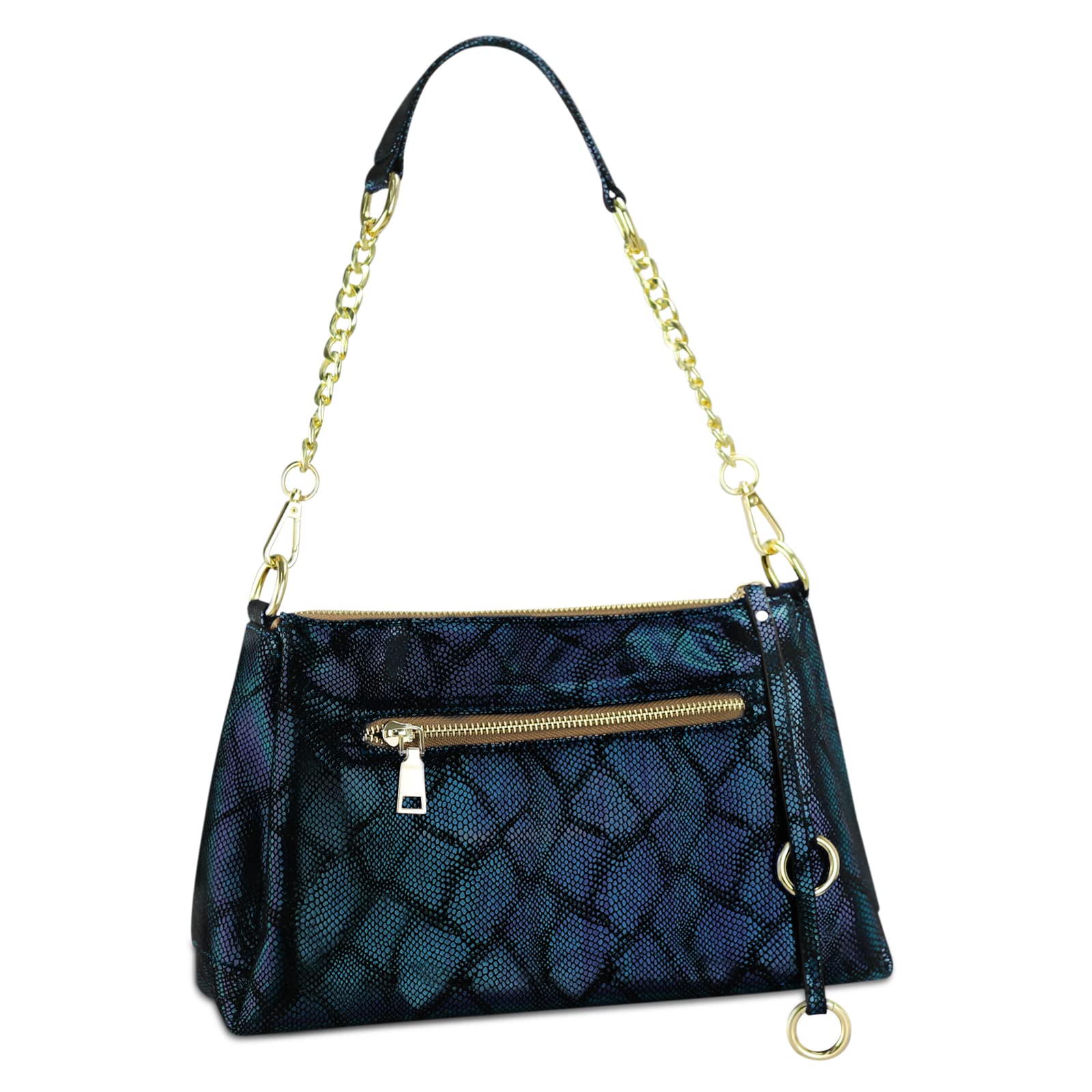 FUKUTAI Crossbody Shoulder Purses for Women - PU Leather Crossbody Bags Ladies Hobo Handbag Medium Size (Navy Blue)