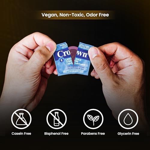 Crown Condoms — 1008 Count — Lubricated Latex Condoms — Bulk 1008 Per Pack