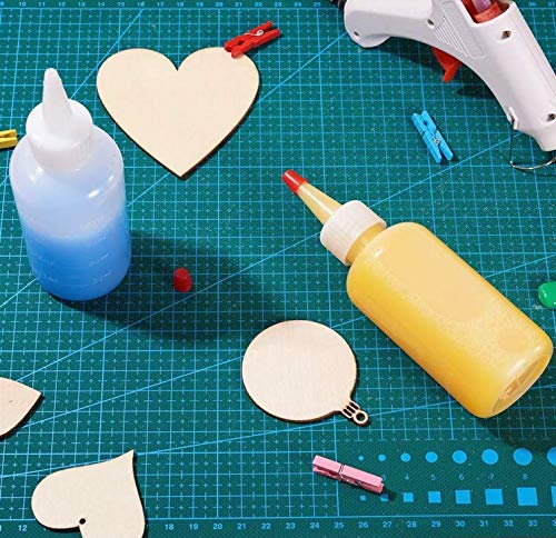 EDOBLUE Plastic Bottles 120mL with Red Tip Caps and Measurements - Small Mini Squeeze Dispensing Bottle for Arts and Crafts, Paint, Icing,Condiment, Glue, Sauces, and More β- 6 Pack / 4 Ounce