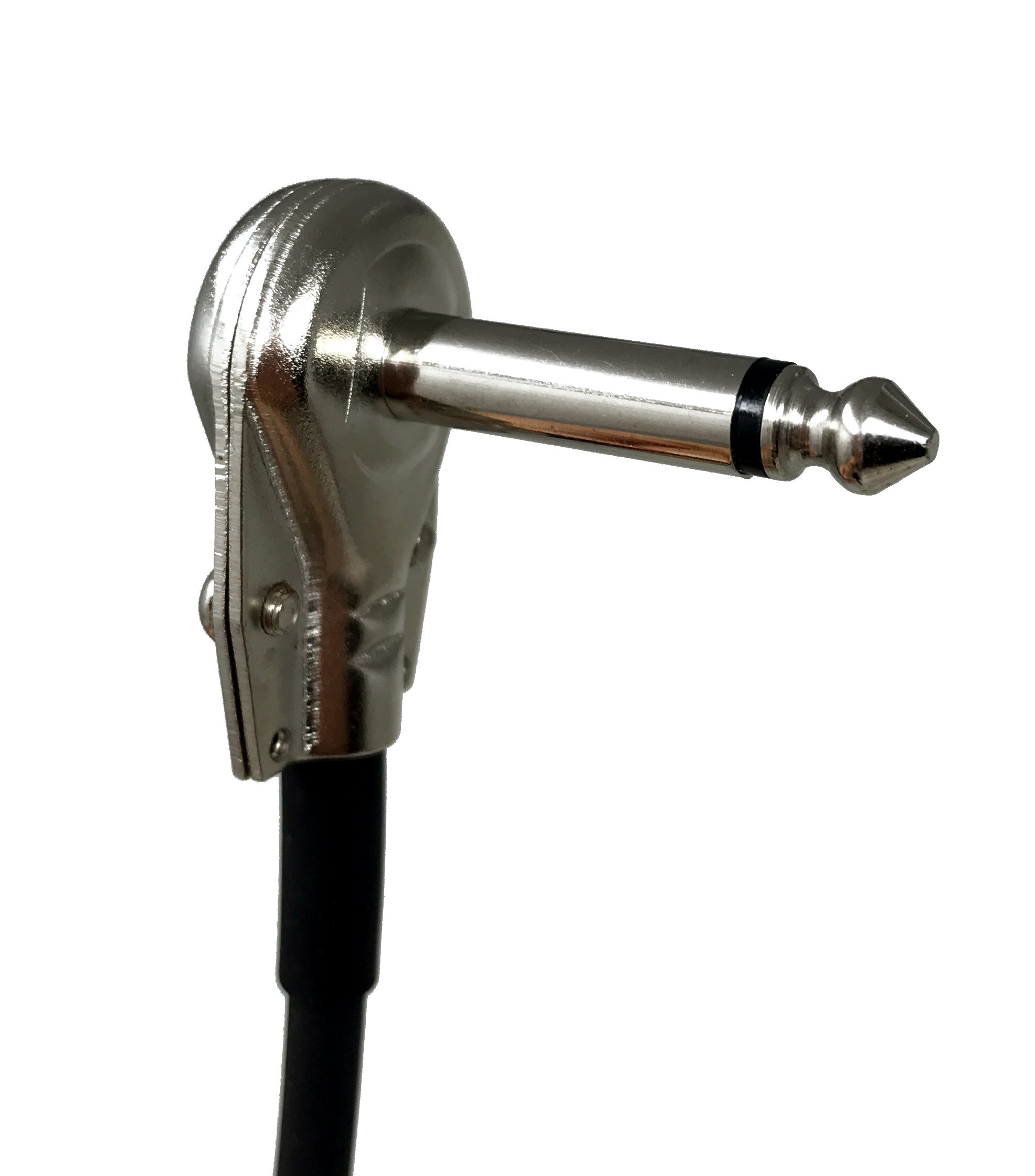 Tetra-Teknica PC-P-06 Low-Profile Right Angle Guitar Patch Cable, 6 inch, Pancake Style TS Connector, 6 per Pack