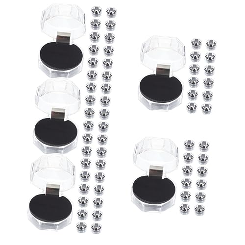 Didiseaon 100 Pcs Packing Box Earrings Storage Case Rings Storage Organizer Wedding Ring Holder Proposal Ring Holder Plastic Ring Keeper Jewelry Clear Stand Sponge Crystal Ring Bracket Bride