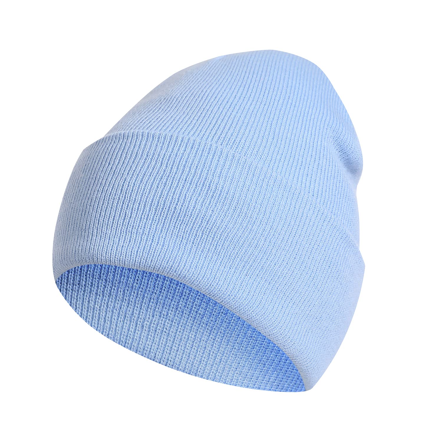 ecodudo Acrylic Hats Beanie for Women Men Knit Soft Slouchy Warm Cuffed Beanies Hat (White)