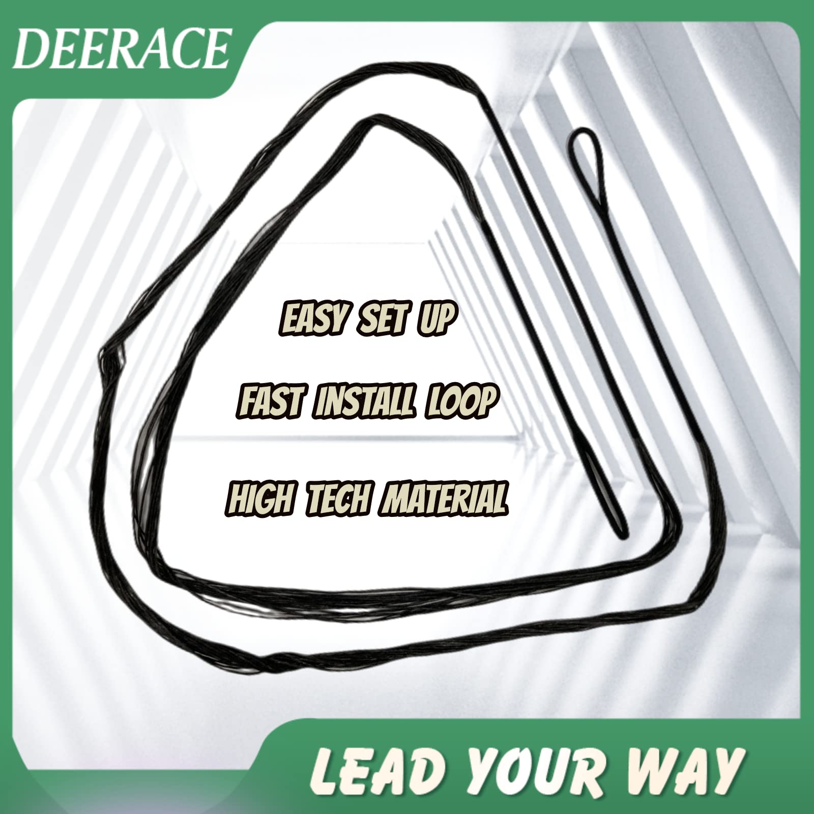 DEERACE Traditional Recurve Bow String, AMO 48"-70" 12,14,16 Strands Dacron Bow String Replacement for Recurve/Long/Horse Bow (AMO 60β (Actual Length 56β), 12 Strands (Recommended for up to 40 lbs))