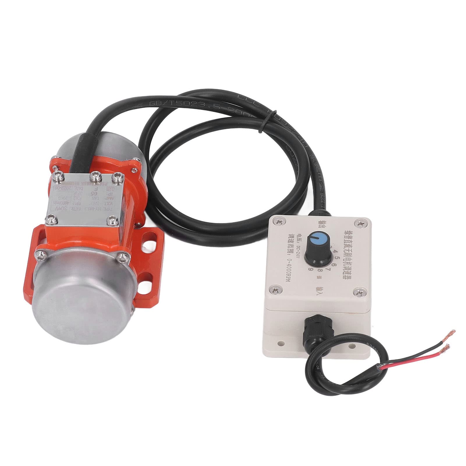 Vibration Motor, 30W 4000RPM Electric Vibrating Motor Adjustable Exciting Force Brushless DC Vibration Motor with Speed Controller for Shaker Table (DC12V)