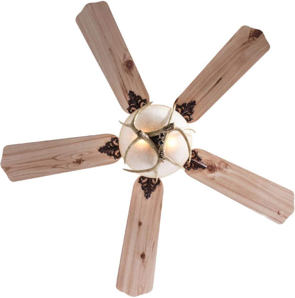 D52inch Antler Chandeliers Fan Light Rustic Ceiling Fan Fandelier Ceiling Fan Chandelier Ceiling Fan cieling fan With remote control flush mount ceiling fan