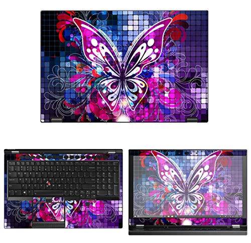 Decalrus - Protective Decal Butterfly Skin Sticker for Lenovo ThinkPad P53 (15.6" Screen) case Cover wrap LEthnkpd15_P53-122