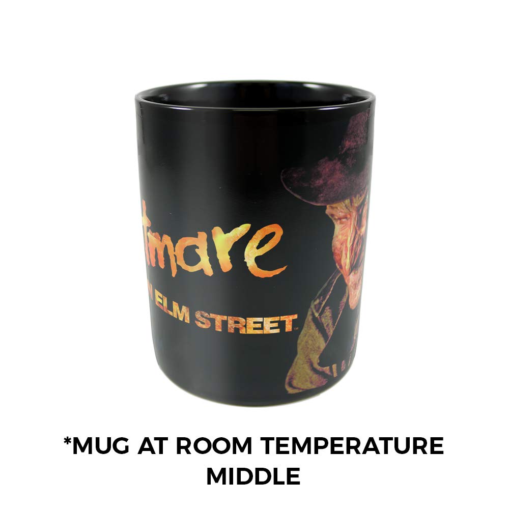 Morphing Mugs A Nightmare On Elm Street β Welcome to My Nightmare β Freddy Krueger Heat Sensitive Clue Mug β Full image revealed when HOT liquid is added - 16oz Large Drinkware