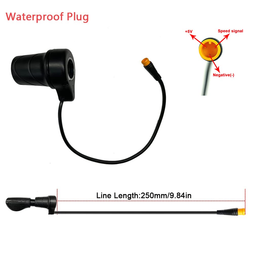 Electric Bike Accessories, Wuxing 20X Half Twist Throttle Right Handle 12V 24V 36V 48V 52V 60V 72V for Ebike 3 Pin SM Connector Conversion Kit Accelerator Parts