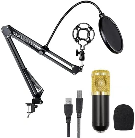 CYXZIM Professional Studio Microphone Kit, USB Condenser Recording Mic with Boom Arm for Gaming, Podcast, Live Streaming, Recording and YouTube Videos