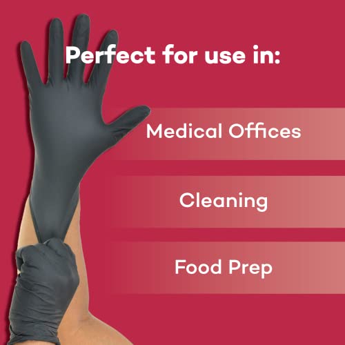 Dealmed Black Nitrile Exam Gloves β Disposable Multi-Purpose Use Medical Gloves Use for First Aid and Medical Facilities, 100 Count (Medium, Pack of 10)