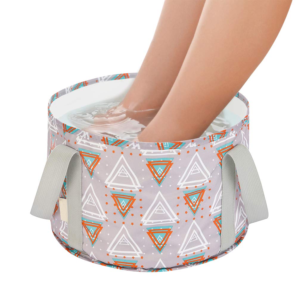 DIFFLIFE Collapsible Bucket Camping Water Storage Container ďź2019 New Portable Folding Bucket Wash Basin for Traveling Hiking Fishing Boating GardeningďźGrayďź