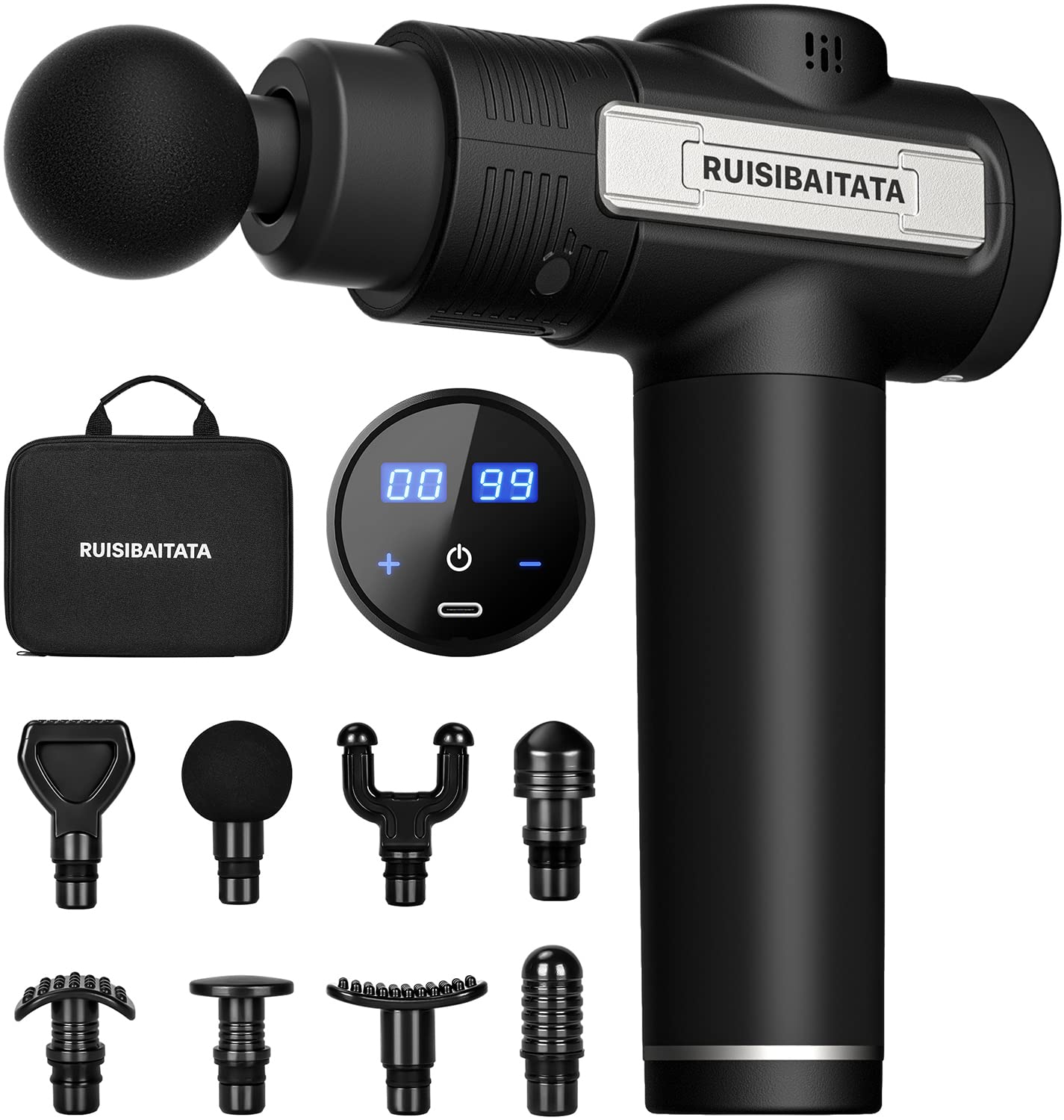 DACORM Massage Gun - Percussion Muscle Massage Gun for Athletes, Super Quiet Portable Electric Sport Massager, Handheld Deep Tissue Massager of Y8 Pro Max (Gray)