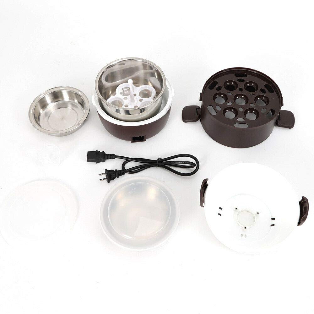 Food Steamer 3 Layers Portable Micro Electric Lunch Box Food Heated Warmer Steamer Rice Cooker Pot Style Rice Cooker (2L)