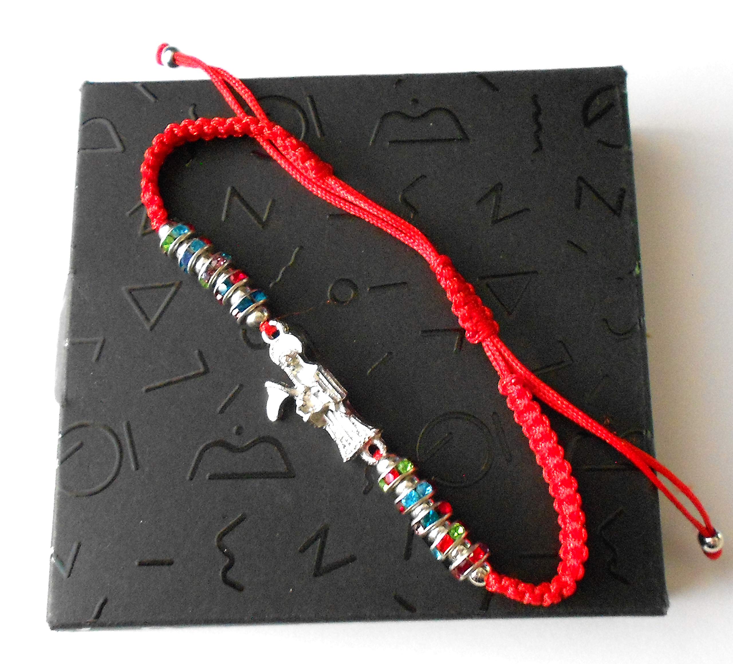 Dijkoo String Saint Death Grim Reaper Bracelets/Pulsera de Hilo Rojo Santa Muerte Set of 3