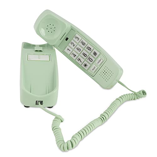Land Line Telephones for Home - Corded, Easy-to-Use Big Button Telephone for Home Office, Seniors, and House Phone; Analog Desk Phone with Vintage Wall Phone Design - Home Phone, Earth Day Green