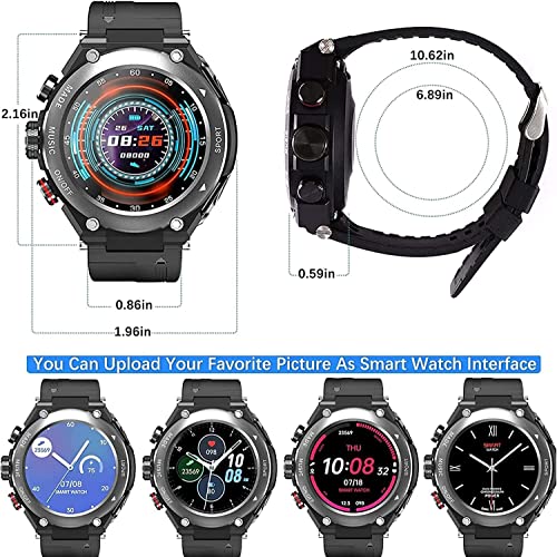Smart Watch with Earbus,4 in 1 Watch with Earbuds Make Receive Calls,Combo Smart Watch&TWS Earbuds&MP3&BluetoothSpeakers for Android iOS,Men Women Smart Watch with Sleep Monitor Messages (Black)