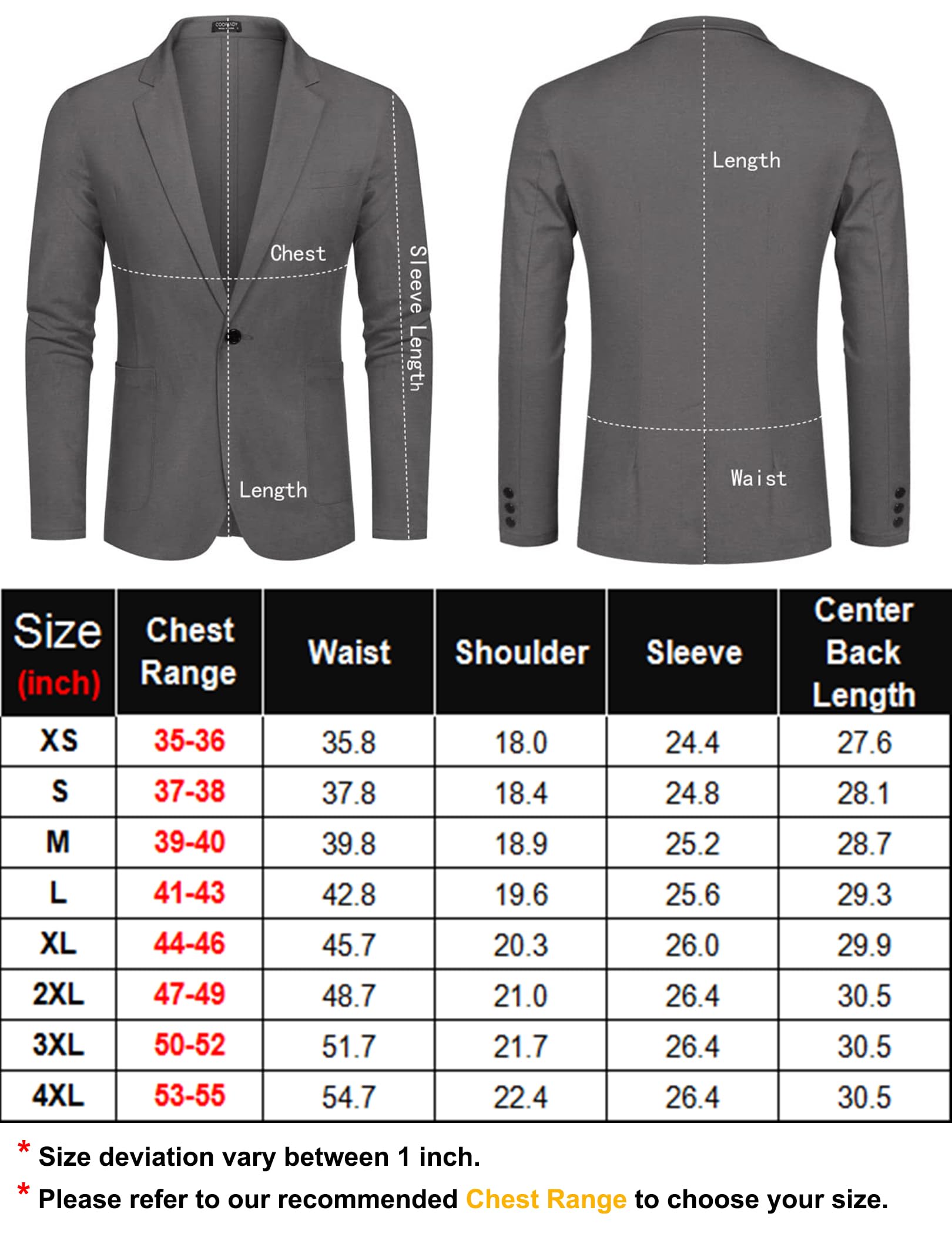 COOFANDY Men's Blazer Jacket Casual Linen Sport Coats Slim Fit Lightweight One Button Suit Jacket Dark Grey