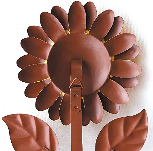 Morning View Sunflower Key Holder Metal Wall Mounted Sunflower Key Hook, Flowers Coat Rack, Durable Robe Rack, Decorative Hat Rack Towel Rack for Home Decor (Set of 2)
