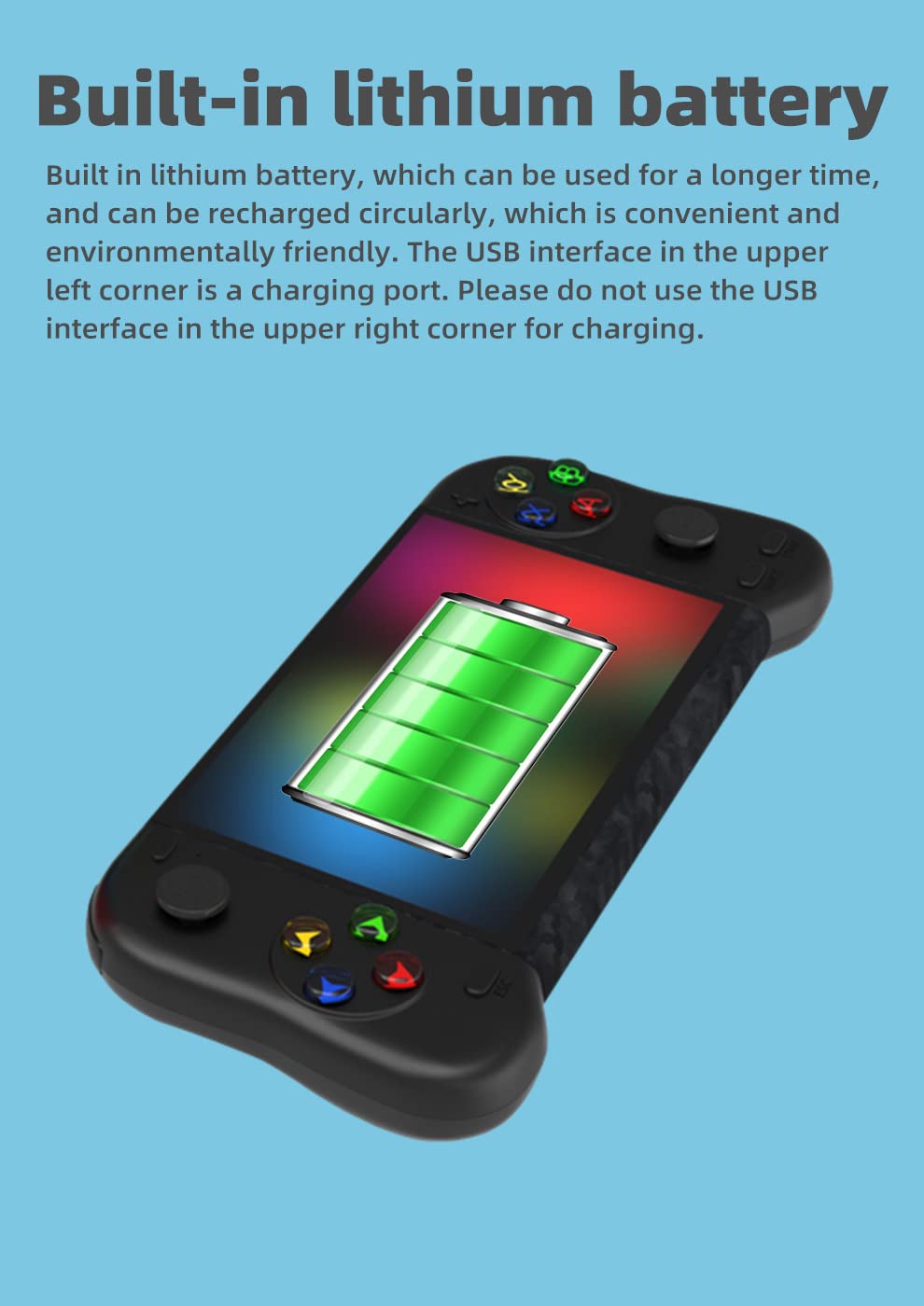 CZT New 5.1-inch Handle Appearance Double Play Video Handheld Game Console Portable Emulator Classic Arcade Retro Gaming Game Device System Built-in 12000 Games mp3 mp4 (Black)