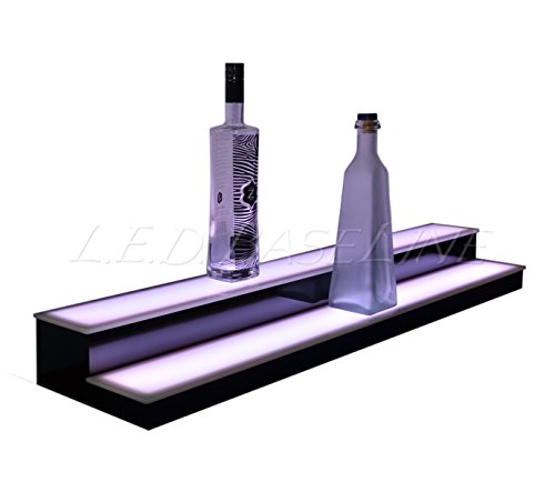 Low Profile LED Display Shelf 2 Tier (Gloss Black, 48)