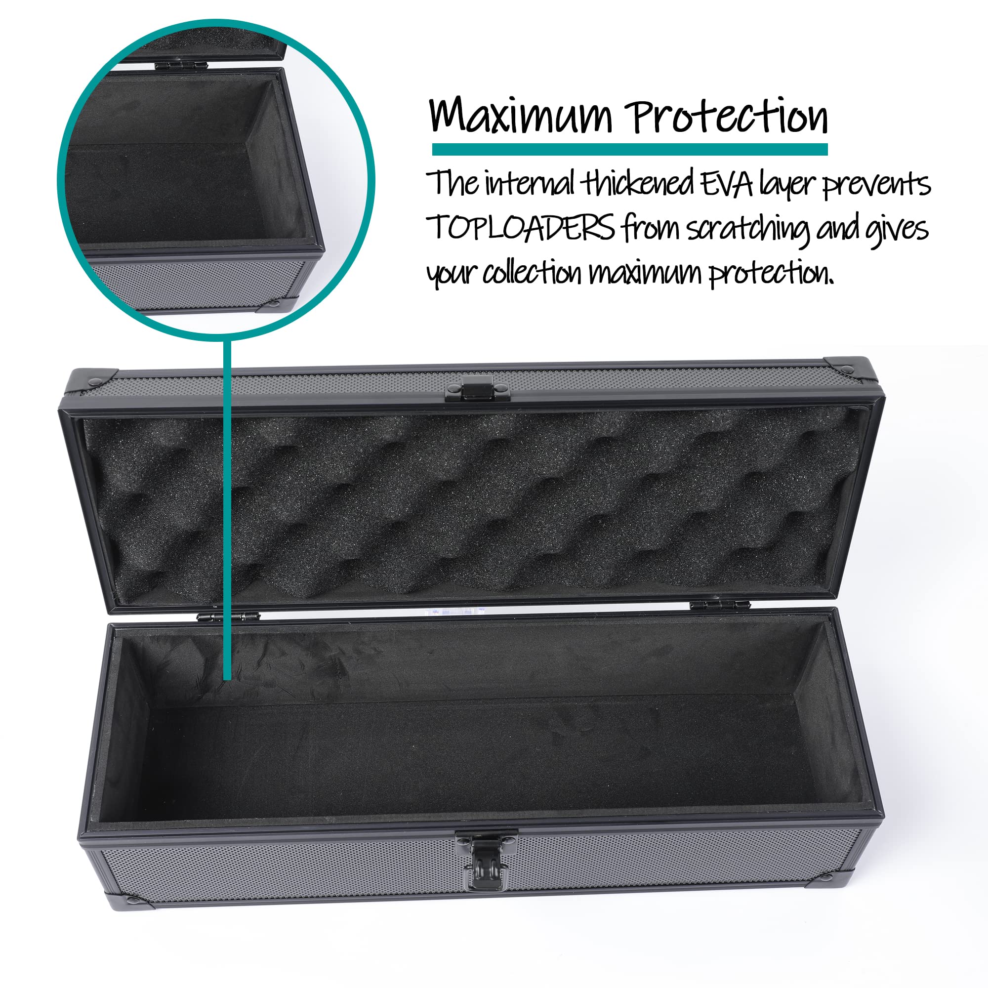 D DACCKIT 230+ Toploaders Storage Box - Hard Case for 3" x 4" 35pt Rigid Card Holders for Trading Cards & Sports Cards