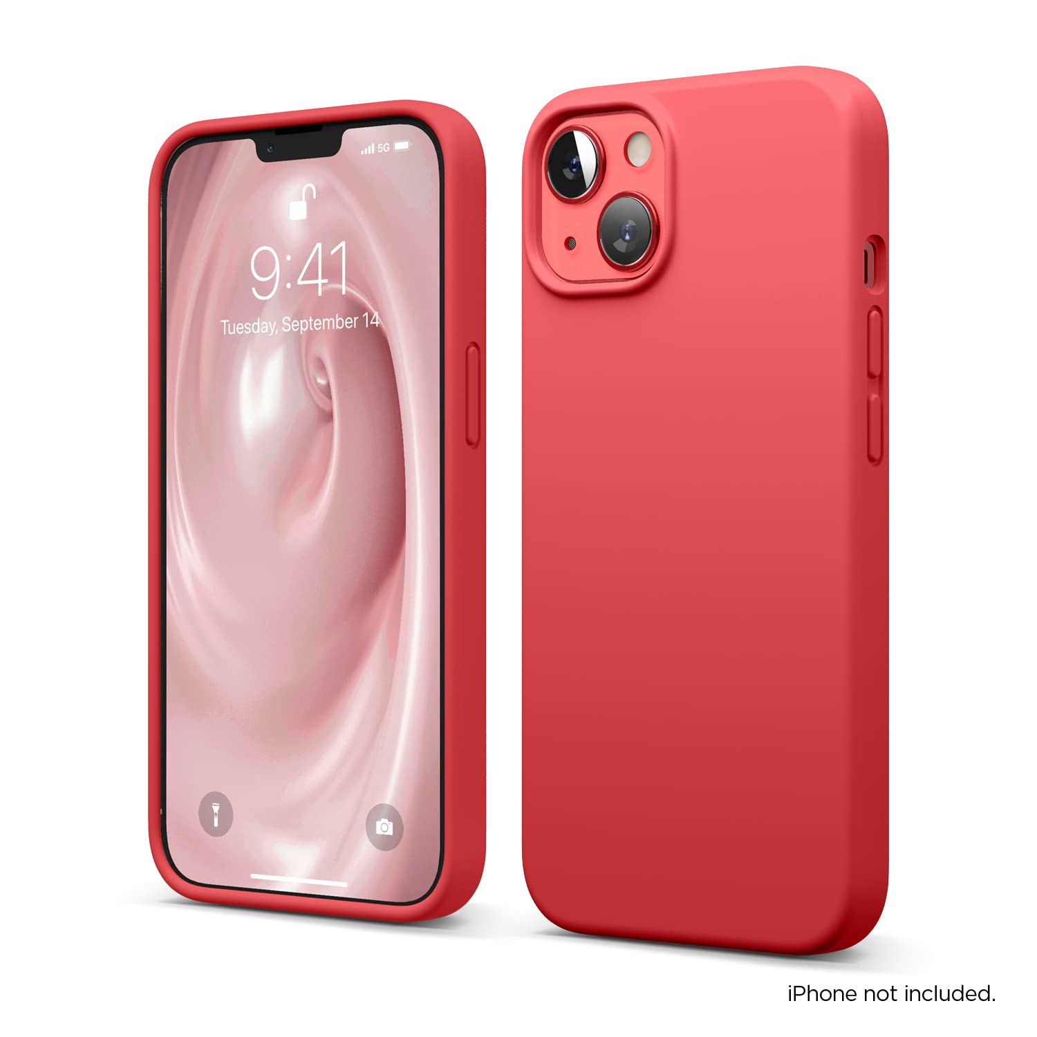 elago Liquid Silicone Case Compatible with iPhone 13 (6.1 inches), Premium Silicone Case, Full Protection Case β Shockproof Cover with 3 Structures, Soft Microfiber Prevents Scratches (Red)