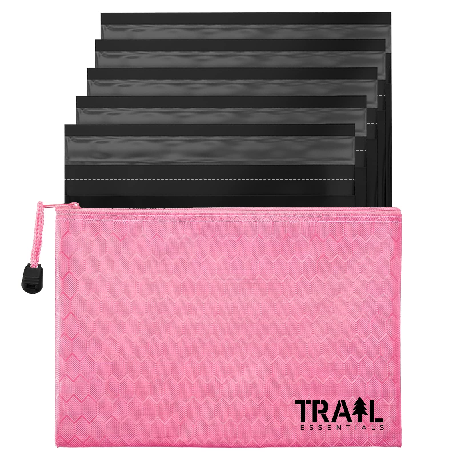 Trail Essentials Adult Diaper Disposal Bags - Tape-Seal, Large, Black Opaque Disposal Bags for Adult Diapers, Incontinence Underwear and Personal Hygiene Products (Pink)