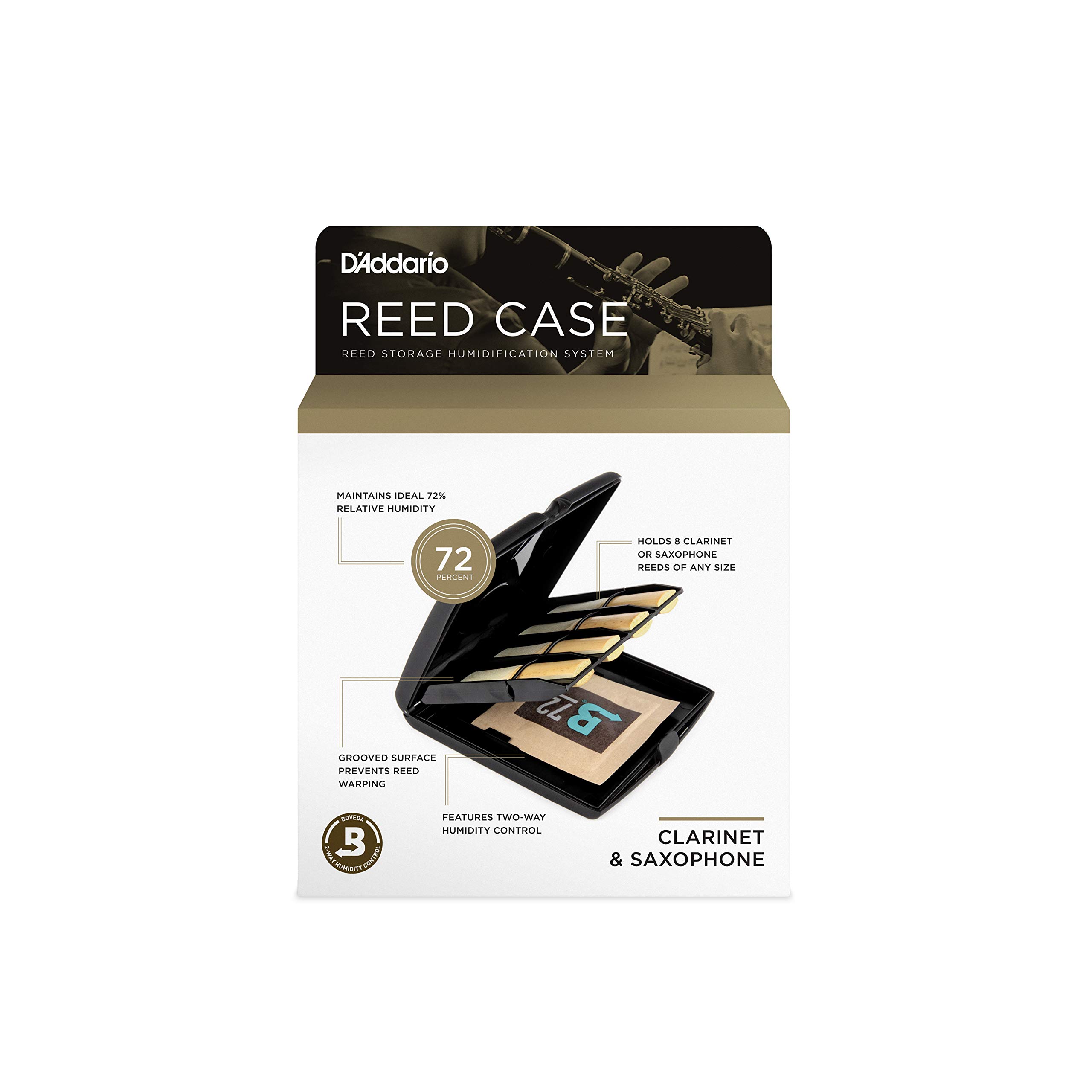 D'Addario D’Addario Woodwinds Multi-Instrument Reed Vitalizer Case - Reed Case with Humidification - Great Clarinet Reed Case or Saxophone Reed Case - Protects Your Reeds - RVCASE04