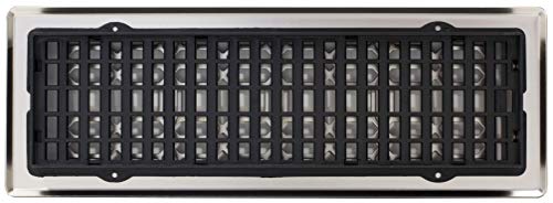 Decor Grates NGH414-NKL New Gothic Floor Register, 4 x 14 Inches, Plated Nickel
