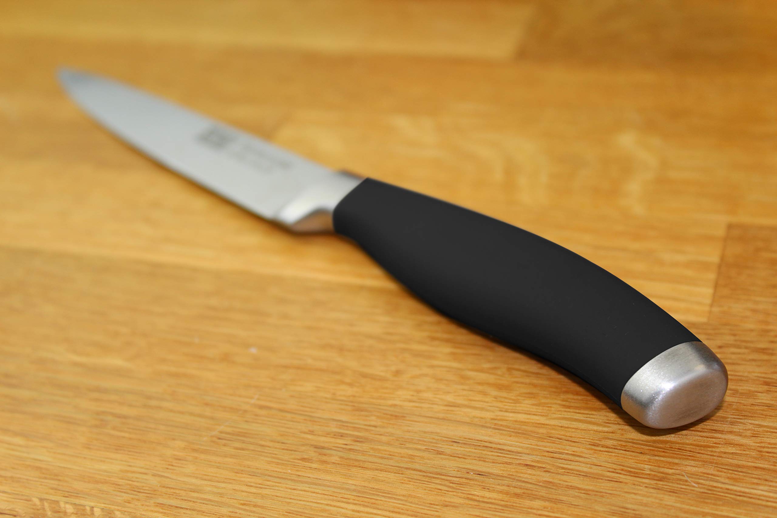 Taylors Eye Witness Syracuse All Purpose Kitchen Knife - Professional 13cm/5β Cutting Edge, Multi Use. Ultra Fine Blade, Precision Ground Razor Sharp. Soft Textured Grip Matte Black Handle.