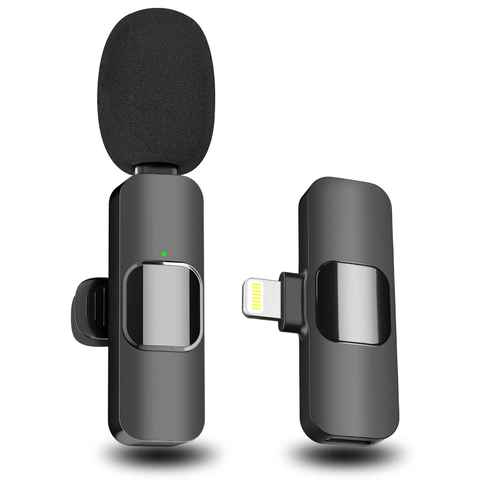 EJCC Wireless Microphone for iPhone iPad, Mini Microphone with Clearer Audio, Plug-Play Wireless Microphones, Wireless Lavalier Microphone, Microphone for Video Recording, TikTok, Interview,YouTube