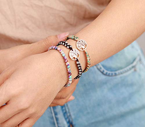 Starto Boho Beads Bracelets Stone Japser Fancy Friendship Bracelets Lovers Couples Yoga Bracelet Jewelry Gifts