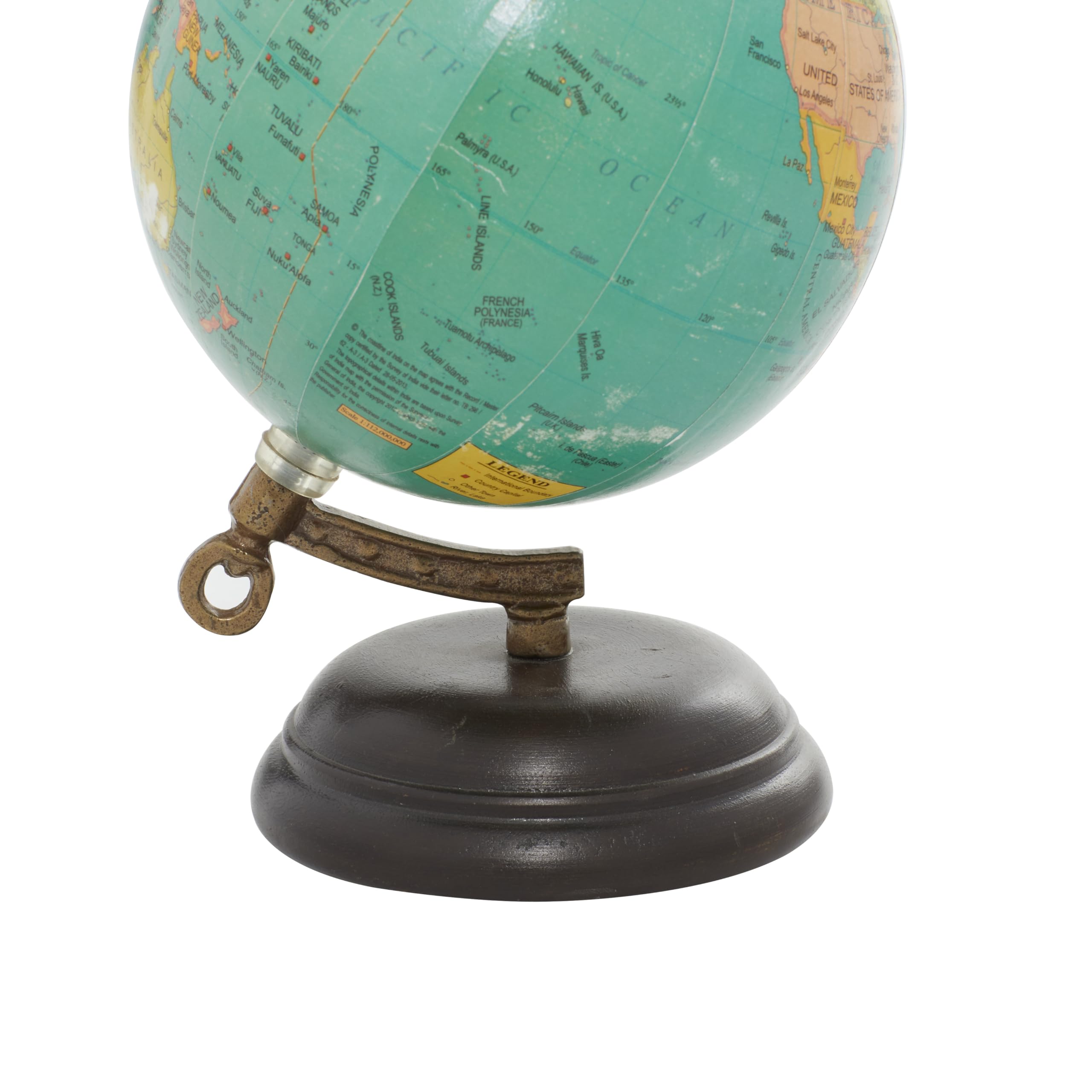 Deco 79 Metal Globe, 5" x 5" x 8", Green