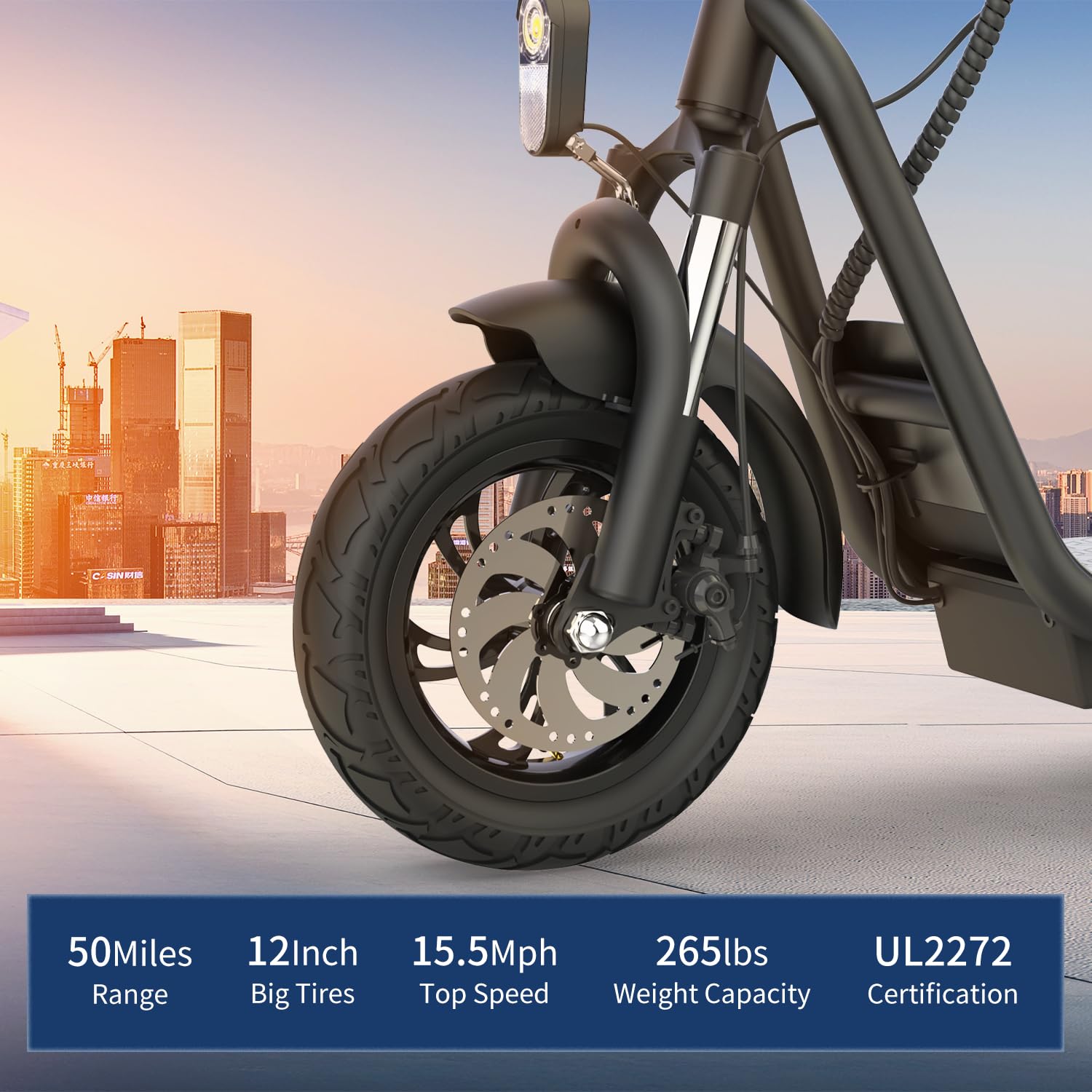 Electric Scooter Adults F2 Off Road 12" Big Tires 40 Miles Range Rated 350W Motor 15.5MPH Foldable Heavy Duty Commuting E-Scooter Triple Brake System Folding Kick Scooter UL2272 Certified