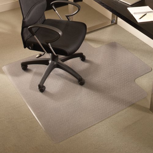 ES Robbins EverLife AnchorBar 45-Inch by 53-Inch Vinyl Chair Mat with Lip for Medium Pile Carpet, Clear