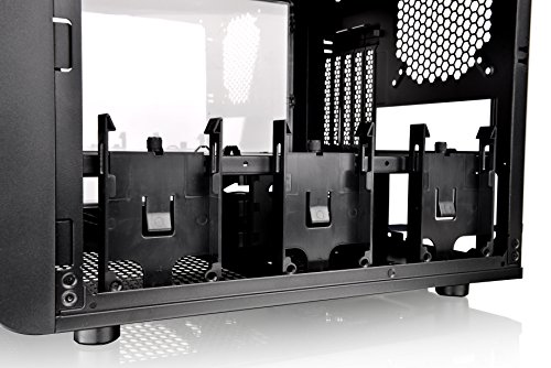 Thermaltake Core V21 SPCC Micro ATX, Mini ITX Cube Gaming Computer Case Chassis, Small Form Factor Builds, 200mm Front Fan Pre-installed, CA-1D5-00S1WN-00 Black