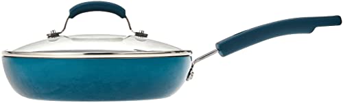 Rachael Ray Brights Deep Nonstick Frying Pan / Fry Pan / Skillet - 9.5 Inch, Marine Blue