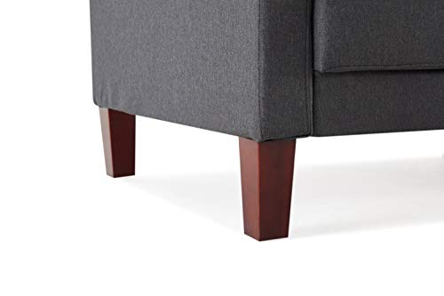 Sofa Futon Premium Linen Upholstery Sofa Can Convertible Into A Bed, Sofa Bed Upholstery with Wooden Legs, Fabric Living Room Sofa Contemporary Plush Sleeper Sofa with Padded Cushions (Grey)