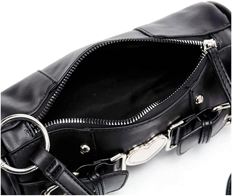 GESALOP Y2K Purse Love Vintage Shoulder Bag Women's Handbag Aesthetic Small Purse Gothic Purse Grunge Accessories (Black)