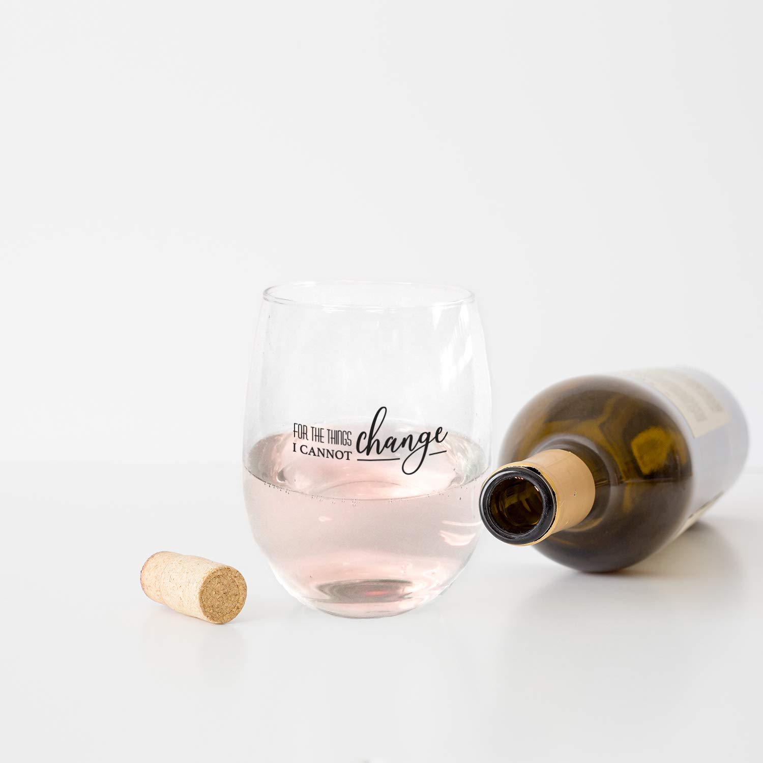 For The Things I Can And Cannot Change Coffee Mug And Stemless Wine Glass Gift Set/Funny Sarcastic Cup Combo/Humorous Beverage Present
