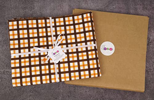 Soimoi 8 Pc Fat Quarter Bundle, Autumn Fall Theme Print 18"x 22" DIY Patchwork- 100% Cotton Pre-Cut Quilting Fabric Orange, Brown, Yellow
