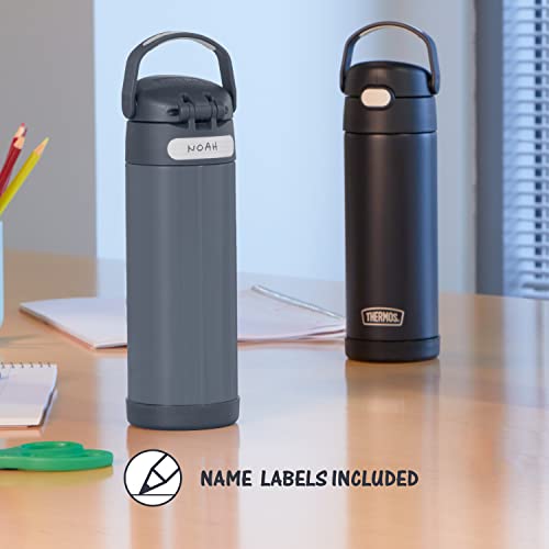 THERMOS FUNTAINER 16 Ounce Stainless Steel Vacuum Insulated Bottle with Wide Spout Lid, Navy