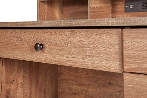 OneSpace Eleanor Executive Desk Classic Oak, 53βx58βx7β.