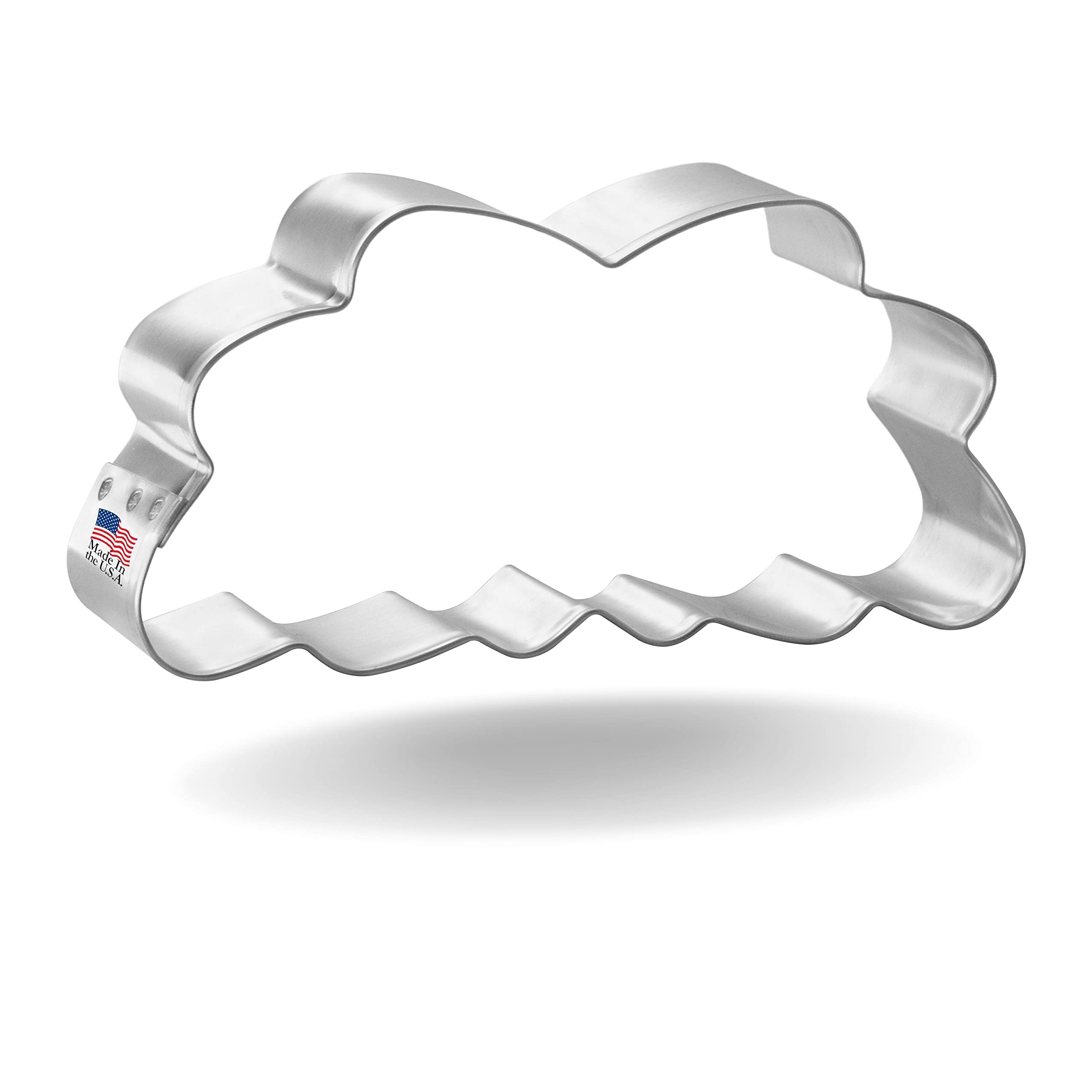 Foose Cookie Cutters 4 in Floral Eucalyptus Leaf Metal Cookie Cutter Shapes Made in USA, Silver